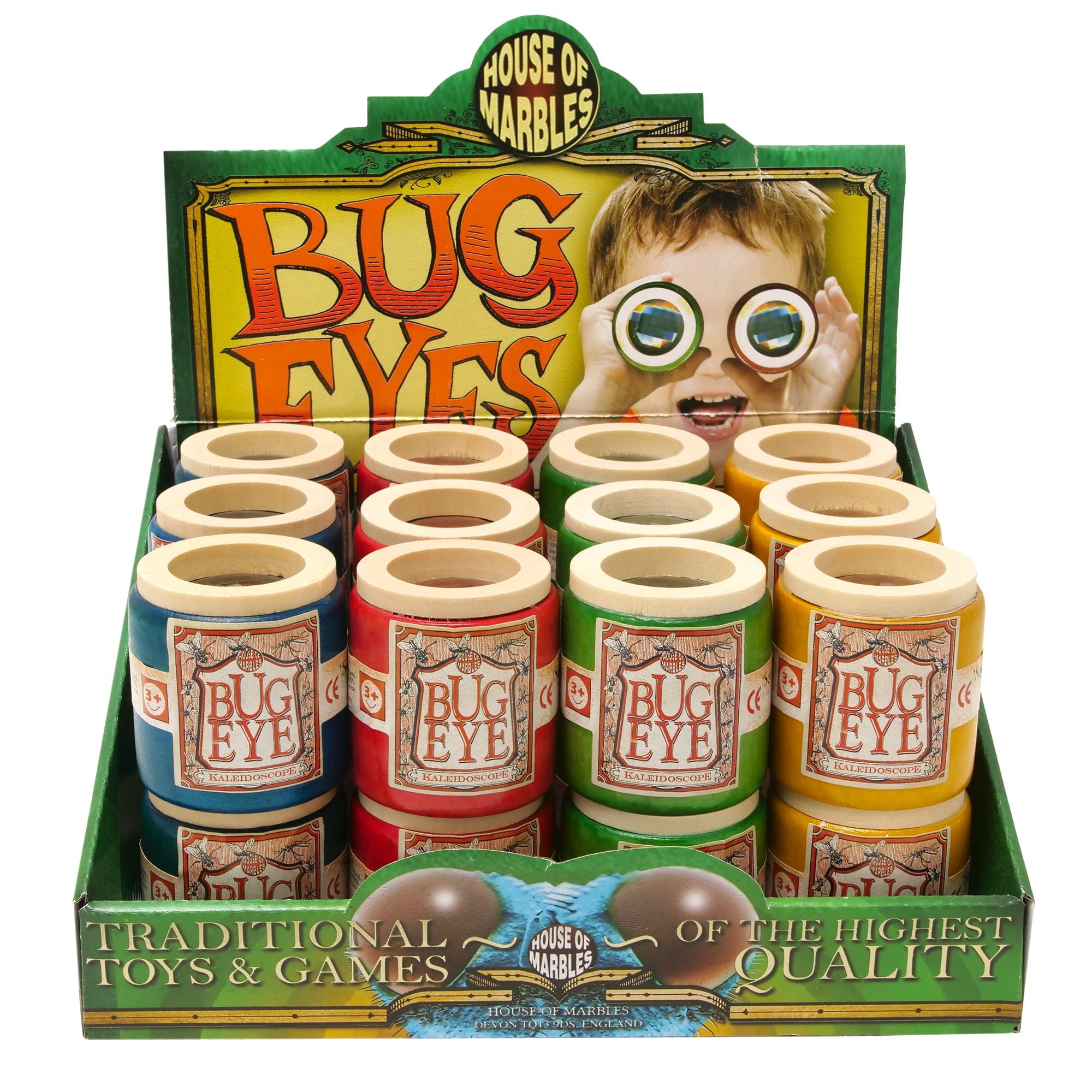 Bug Eye Wooden Kaleidoscope Counter Display - House of Marbles Australia