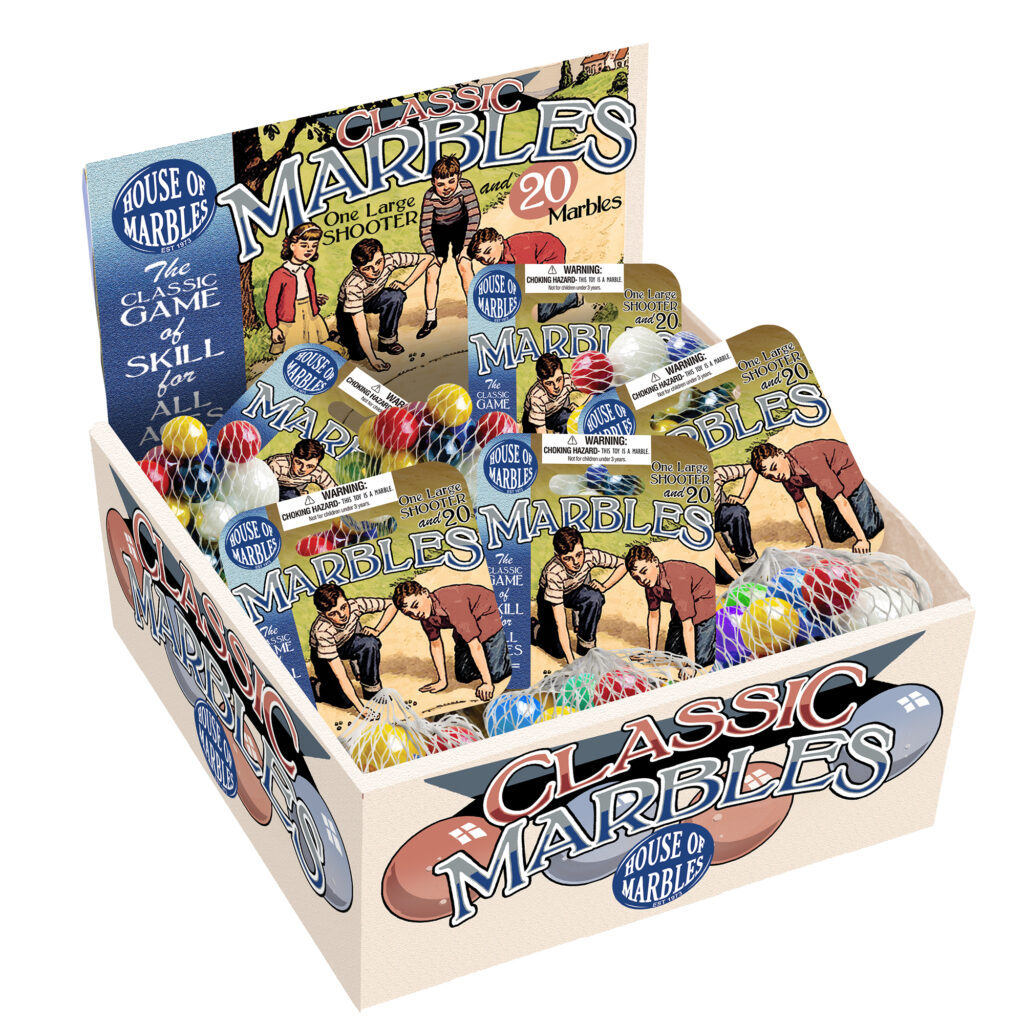 Classic Net Bag of Marbles Counter Display – House of Marbles Australia