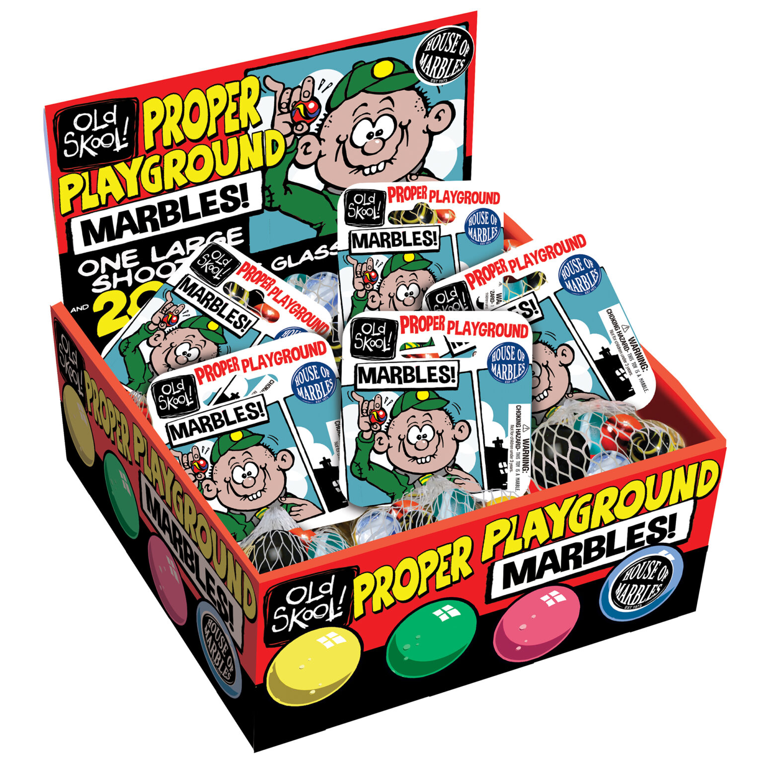 Old Skool Proper Playground Net Bag of Marbles – House of Marbles Australia